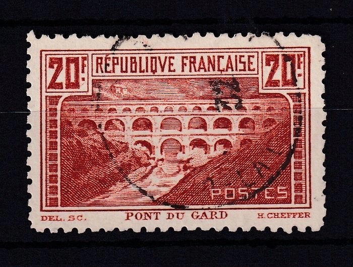 Frankrig 1930 - kyst 450€, fin-agtig 11, Pont du Gard - Yvert n°262B | DBA