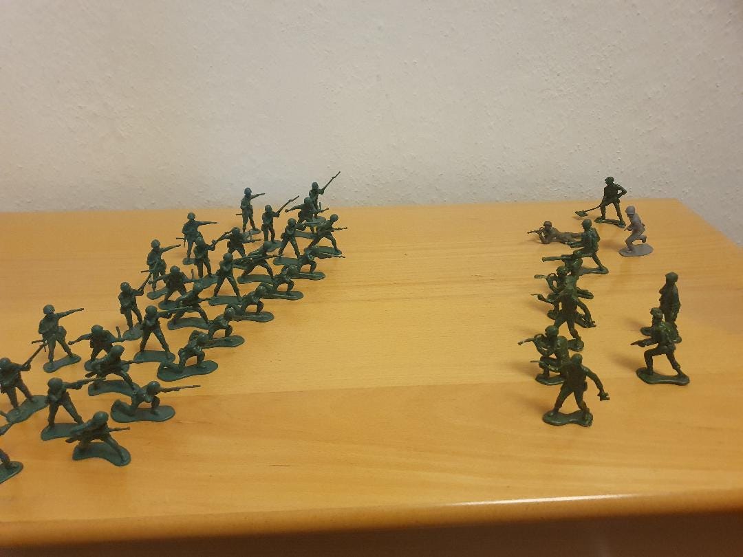 42 store Plastik Soldater Figurer Grøn | DBA