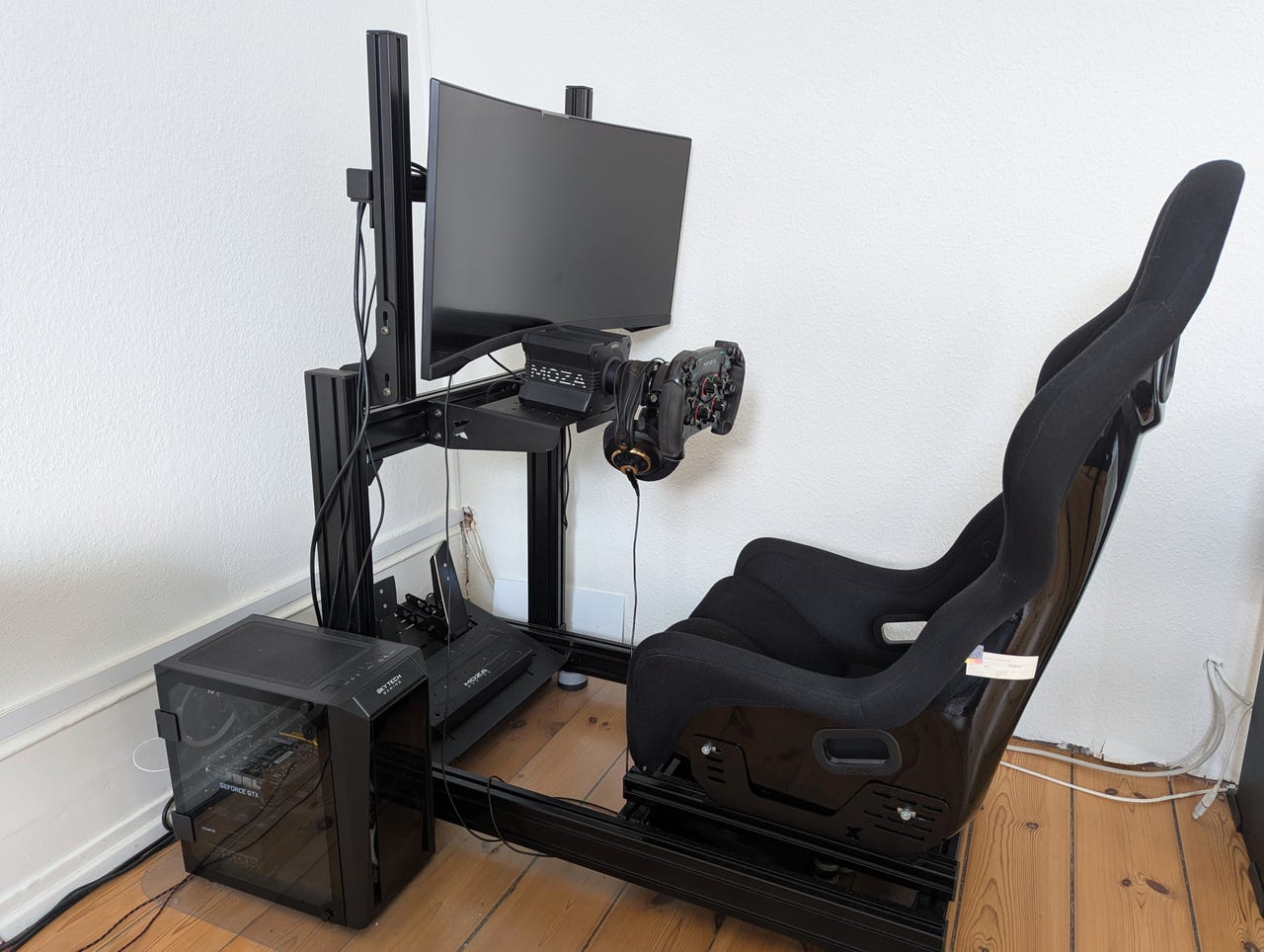 Sim Racing Rig SimXPro 8020, Moza pedals, wheel, direct drive base | DBA