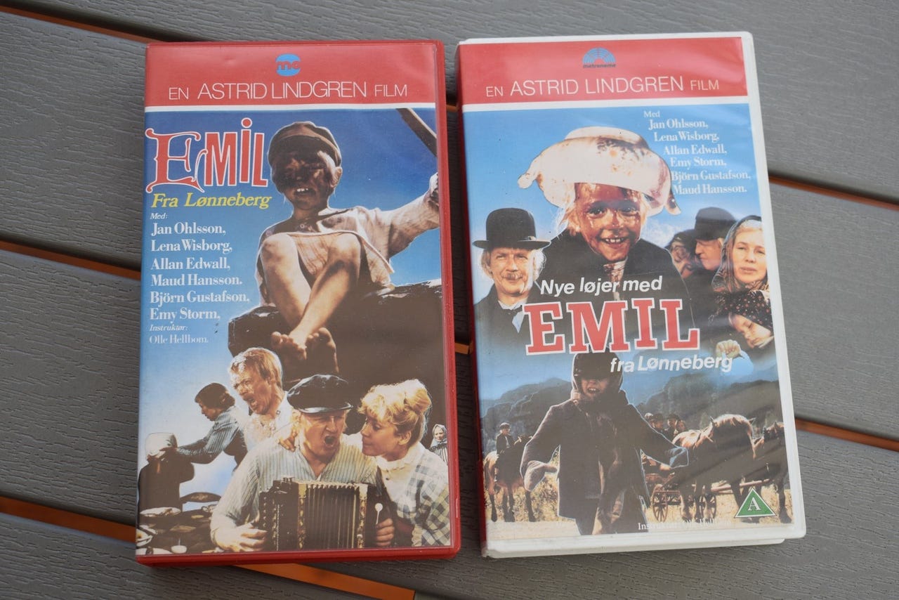 Børnefilm, Emil fra Lønneberg - 2 vhs-film, instruktør - | DBA