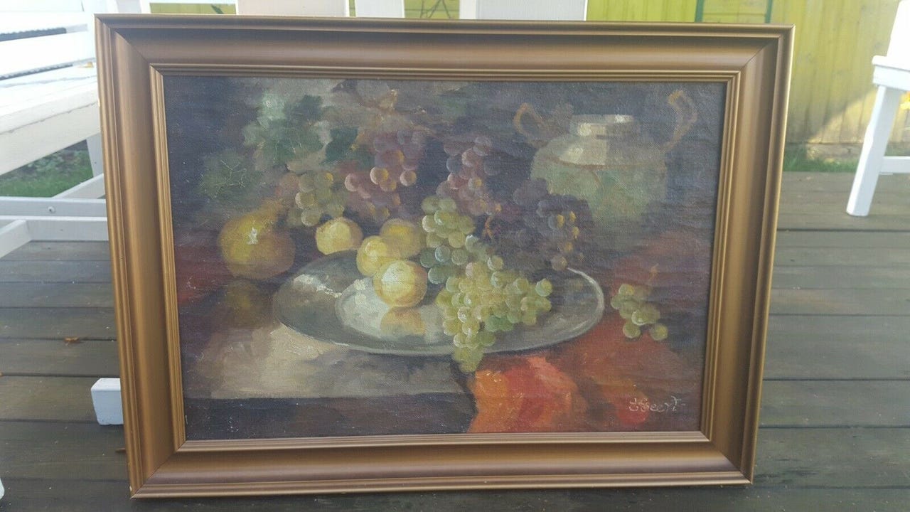 Oliemaleri, Edith Geert, motiv: Mad/Vin | DBA