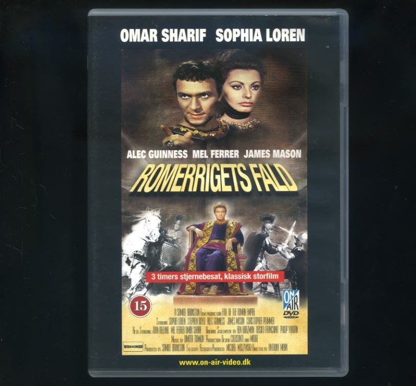 Romerrigets fald (Omar Sharif, Sophia Loren), instruktør Anthony Mann | DBA