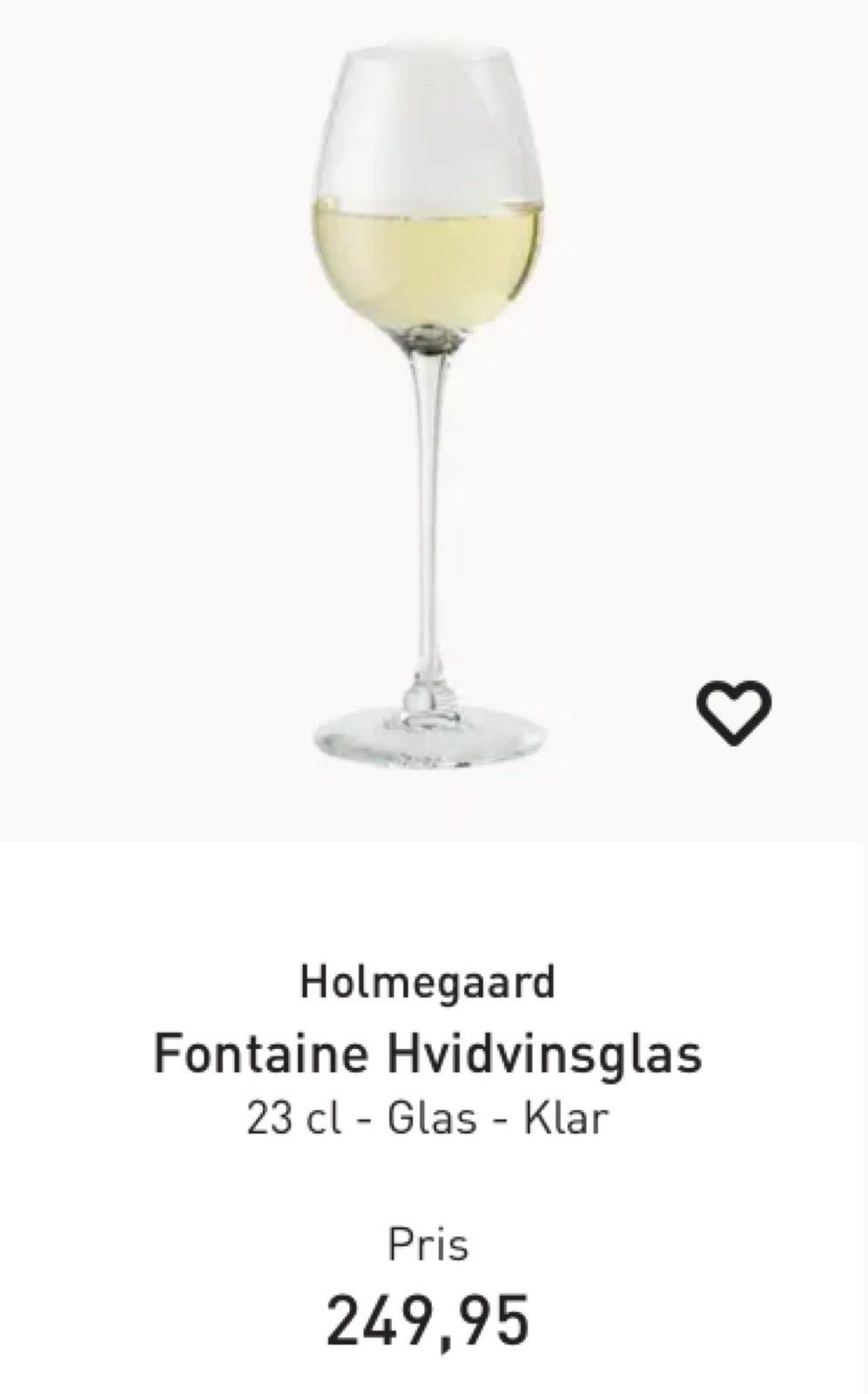 Glas, Fontaine hvidvinsglas, Holmegaard | DBA