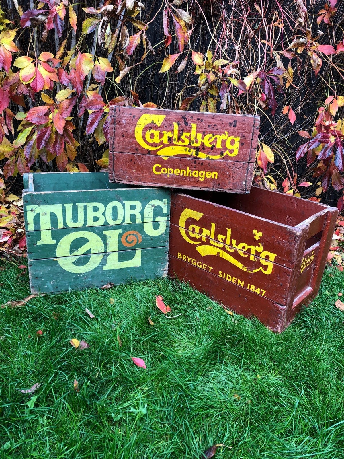 Super fed antik dansk ølkasse, Tuborg - Carlsberg Export | DBA