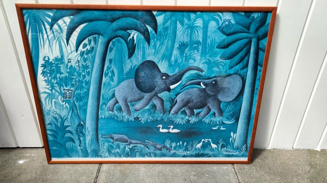 Litografi, Hans Scherfig, motiv: Ved Skovsøen 1977 | DBA