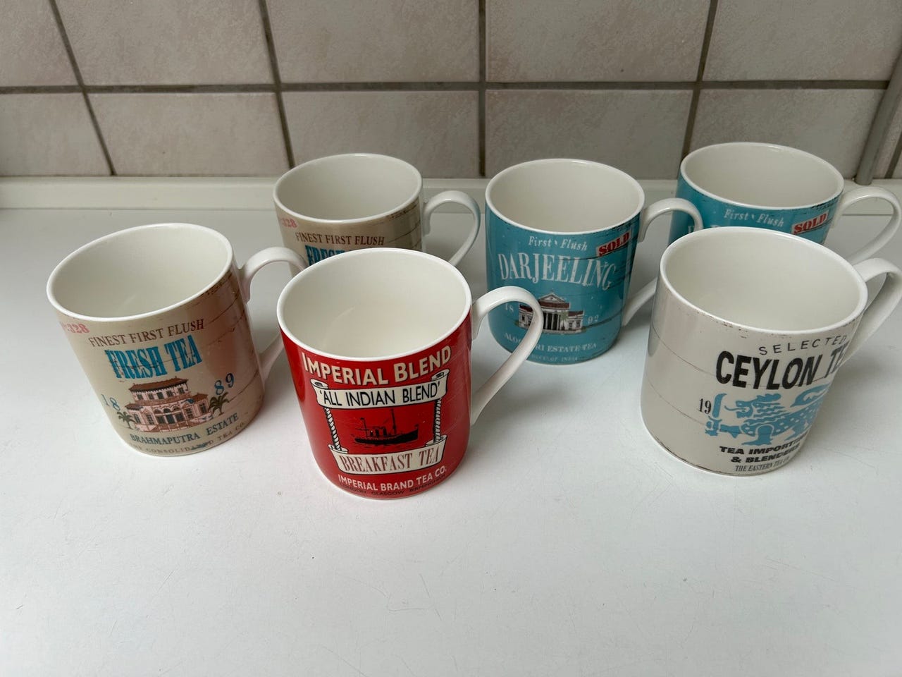 Porcelæn, 6 stk. Te krus, Engelske | DBA