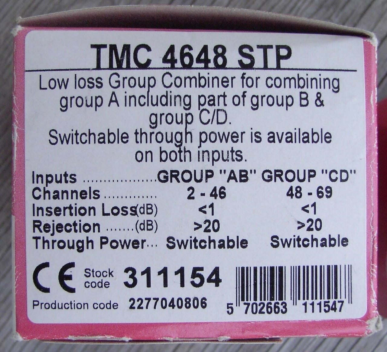 Triax TMC 4648 STP filter til to UHF TV-antenner, Perfekt | DBA