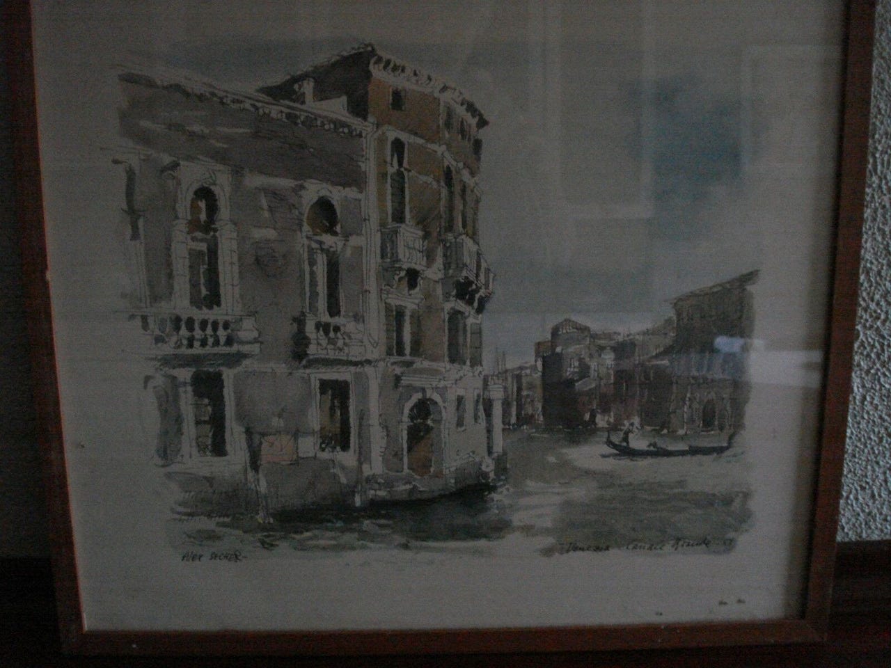 Tegning, Alex Secher, motiv: Venezia Canale Grande 51 | DBA