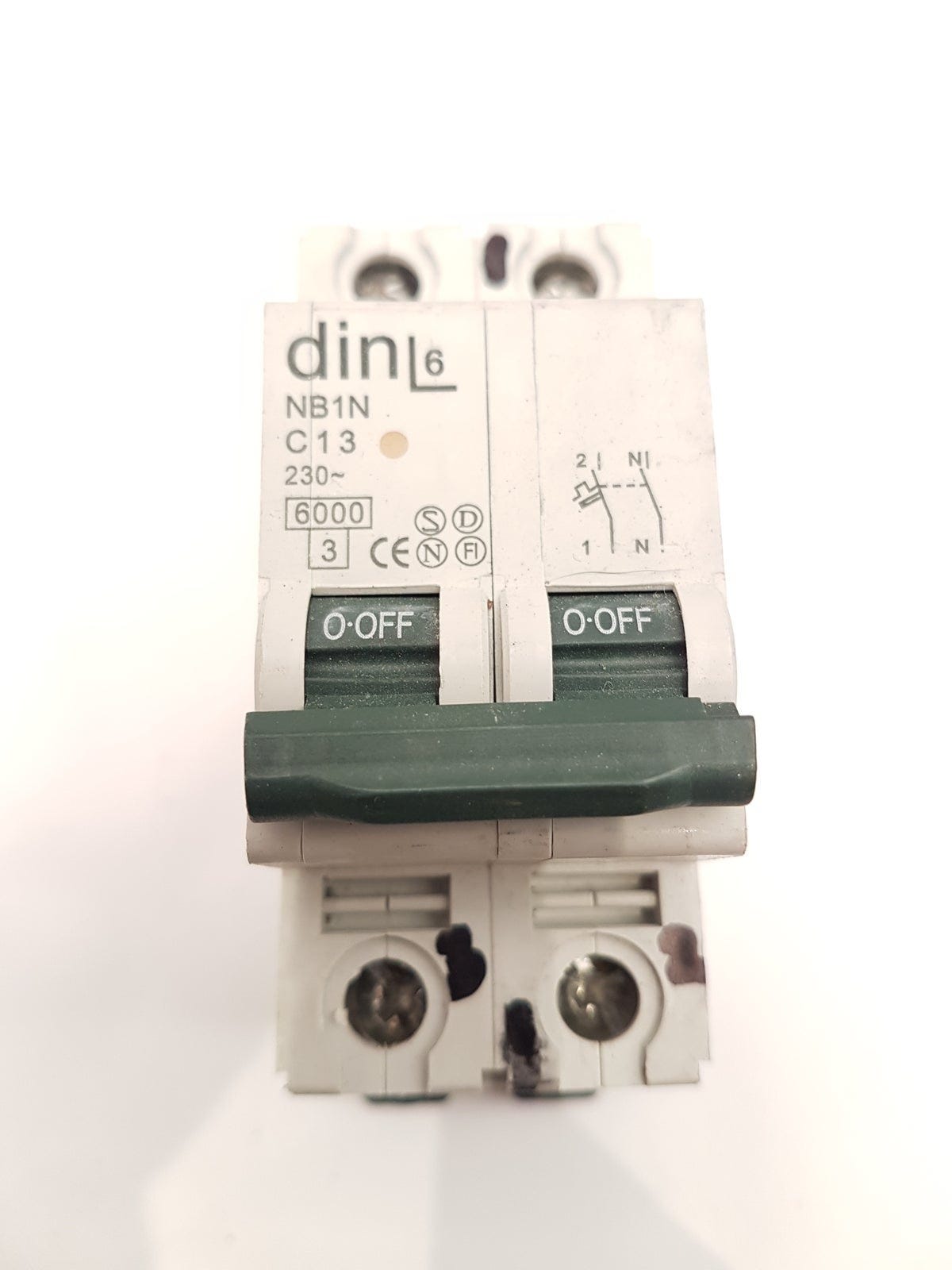DIN LINE automatsikring type C 13A 2 pol, DIN Line | DBA