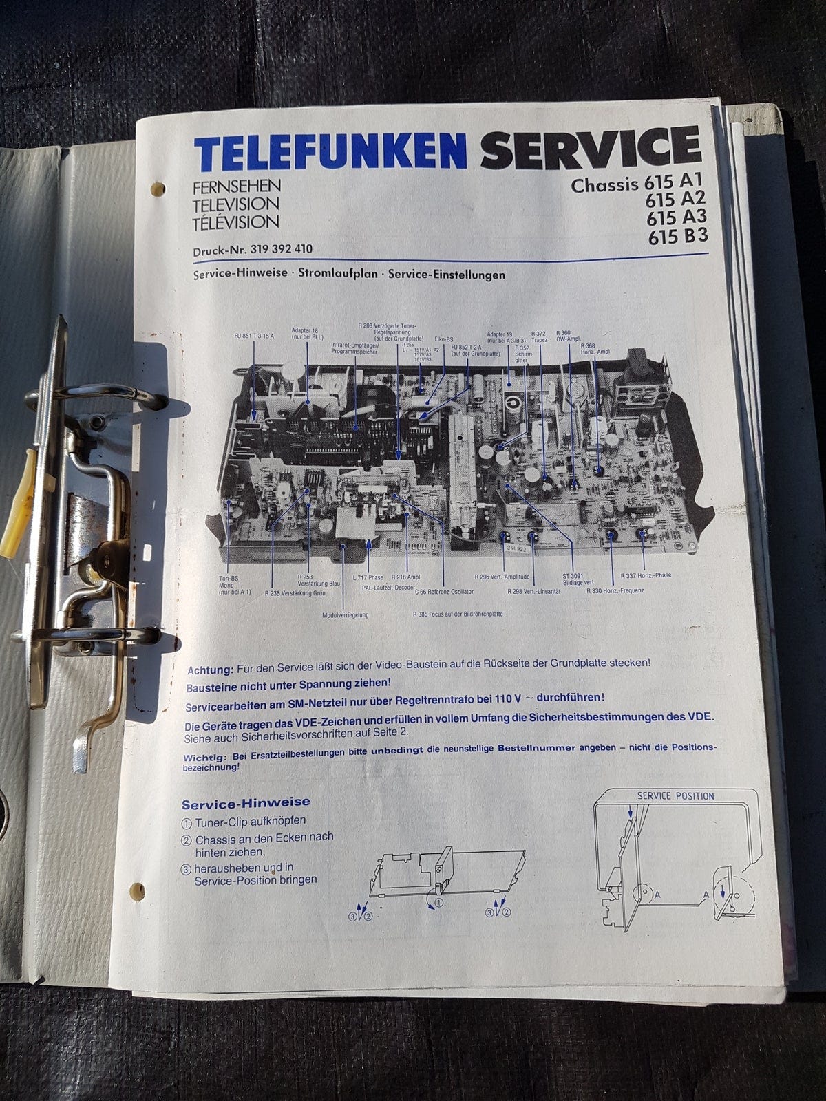 1 mappe Telefunken tv service manuel, Telefunken | DBA