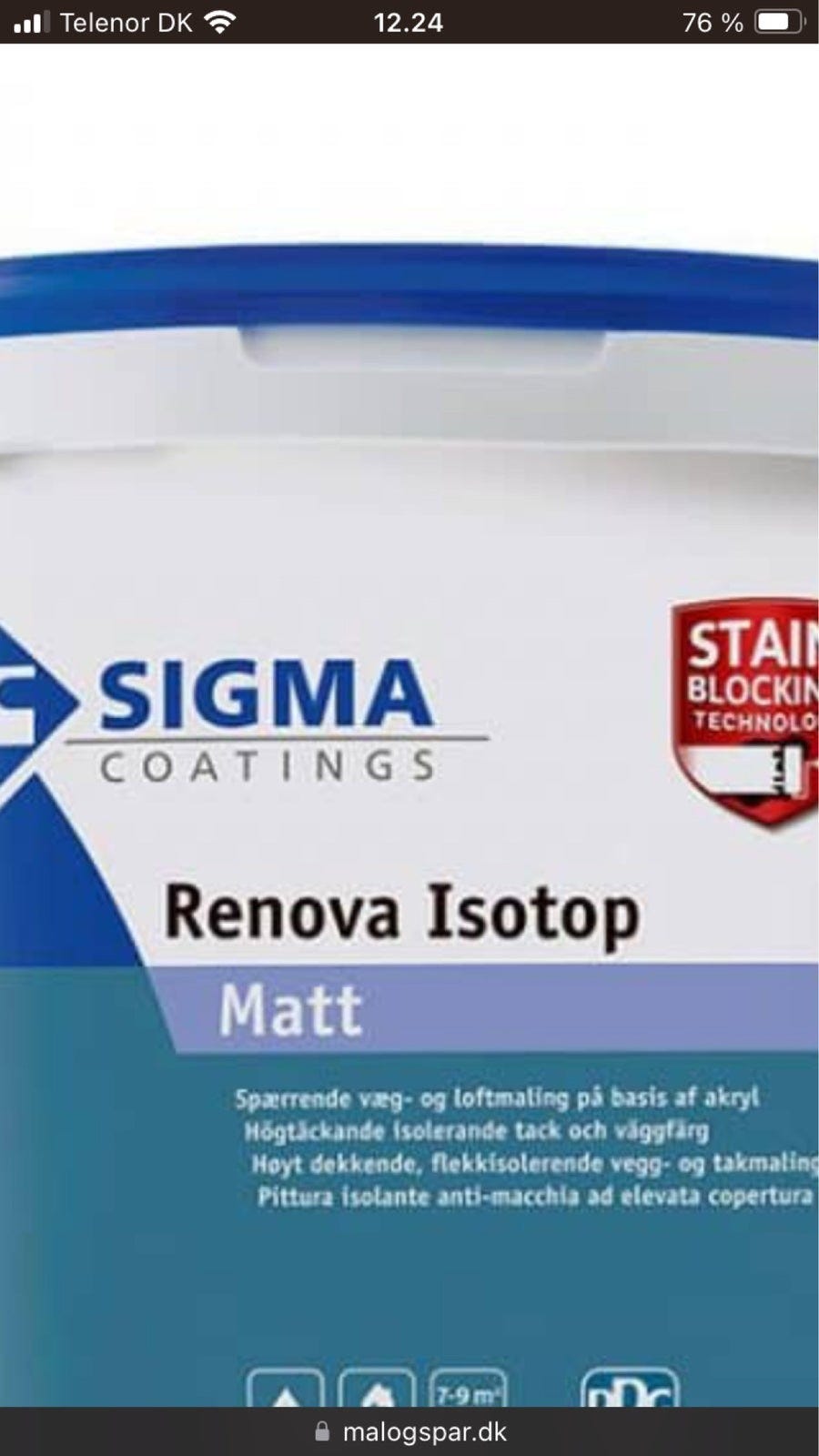 Loft-væg maling, Sigma isotop levering i kbh, 10 liter | DBA