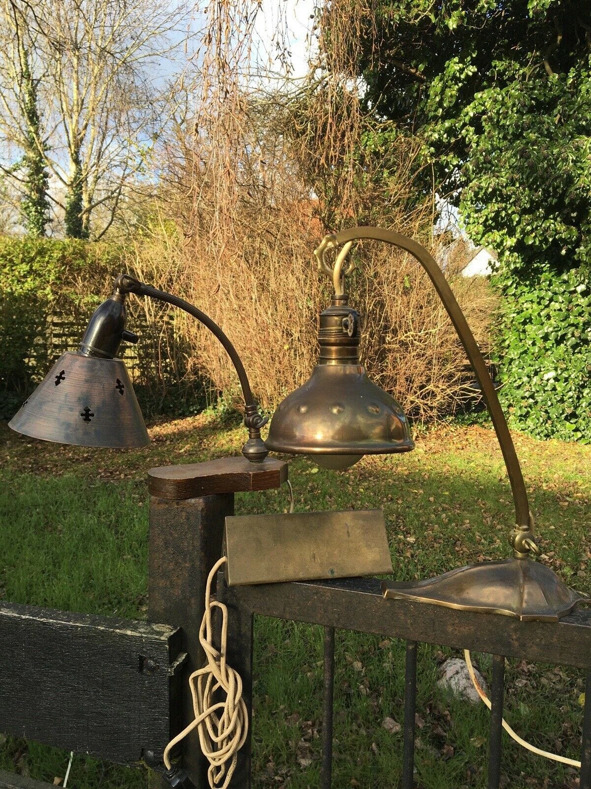 Antik væg/-messing bordlampe FRA 179,- | DBA