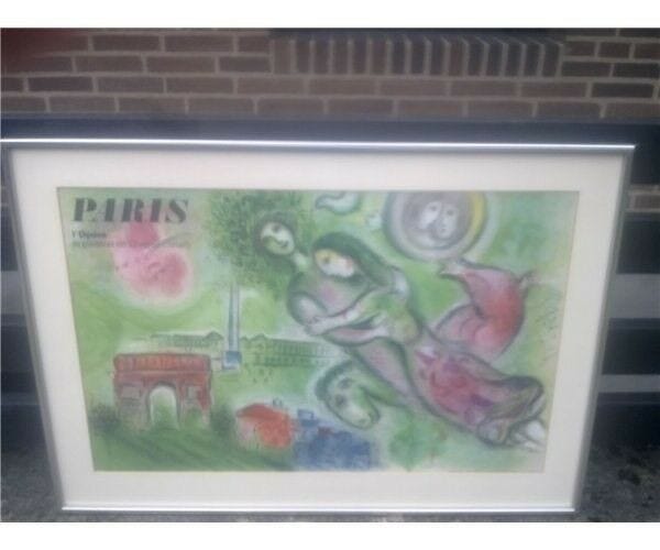 Litografi, Marc Chagall, motiv: Paris - l'Opéra | DBA