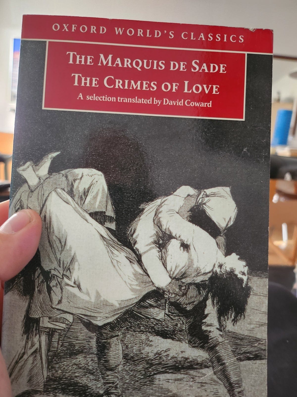 The marquis de sade the crimes of love, David coward, genre: roman | DBA