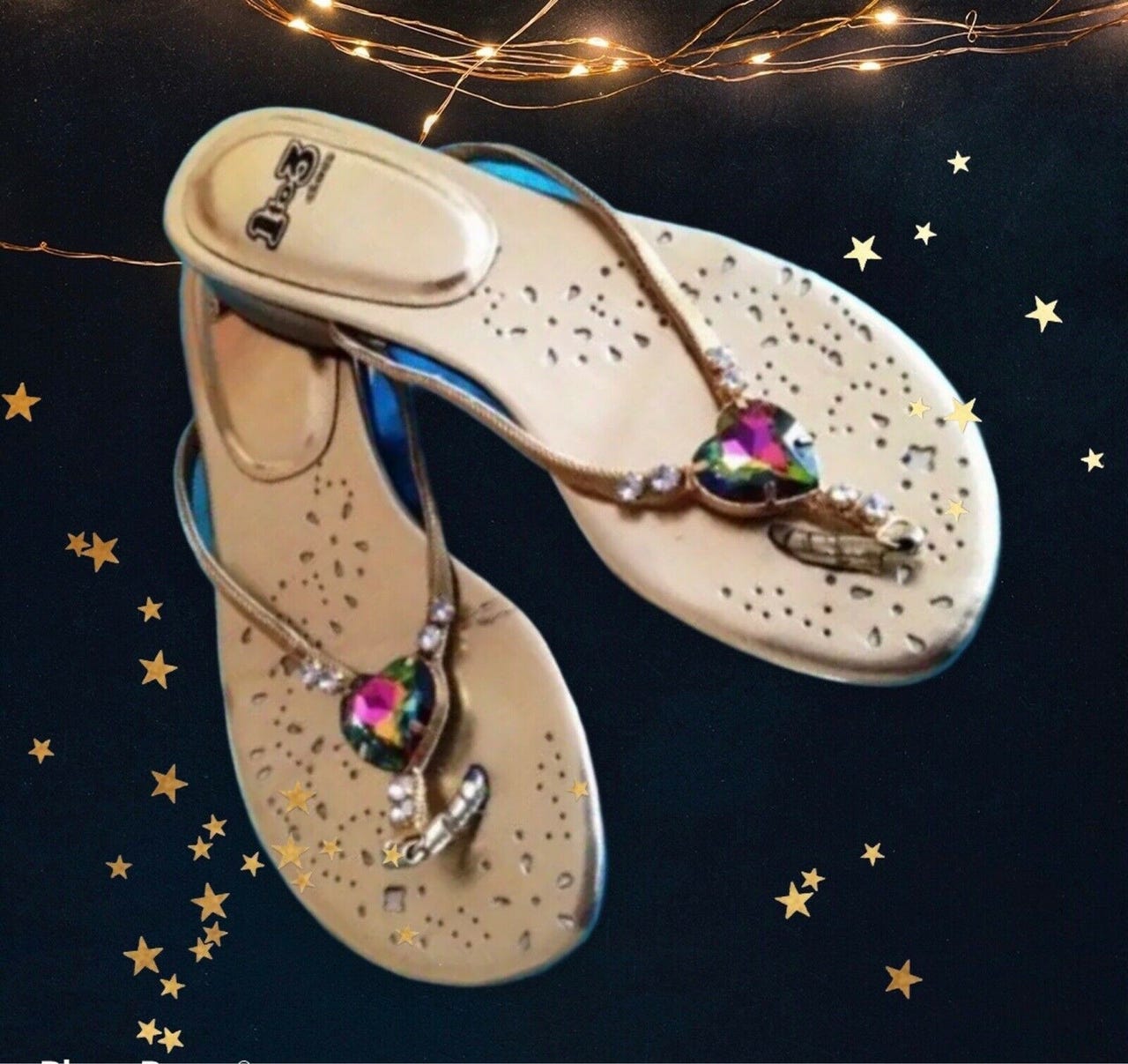 Sandaler, str. 36, Nye guldsandaler sten ( diamanter ) sko | DBA