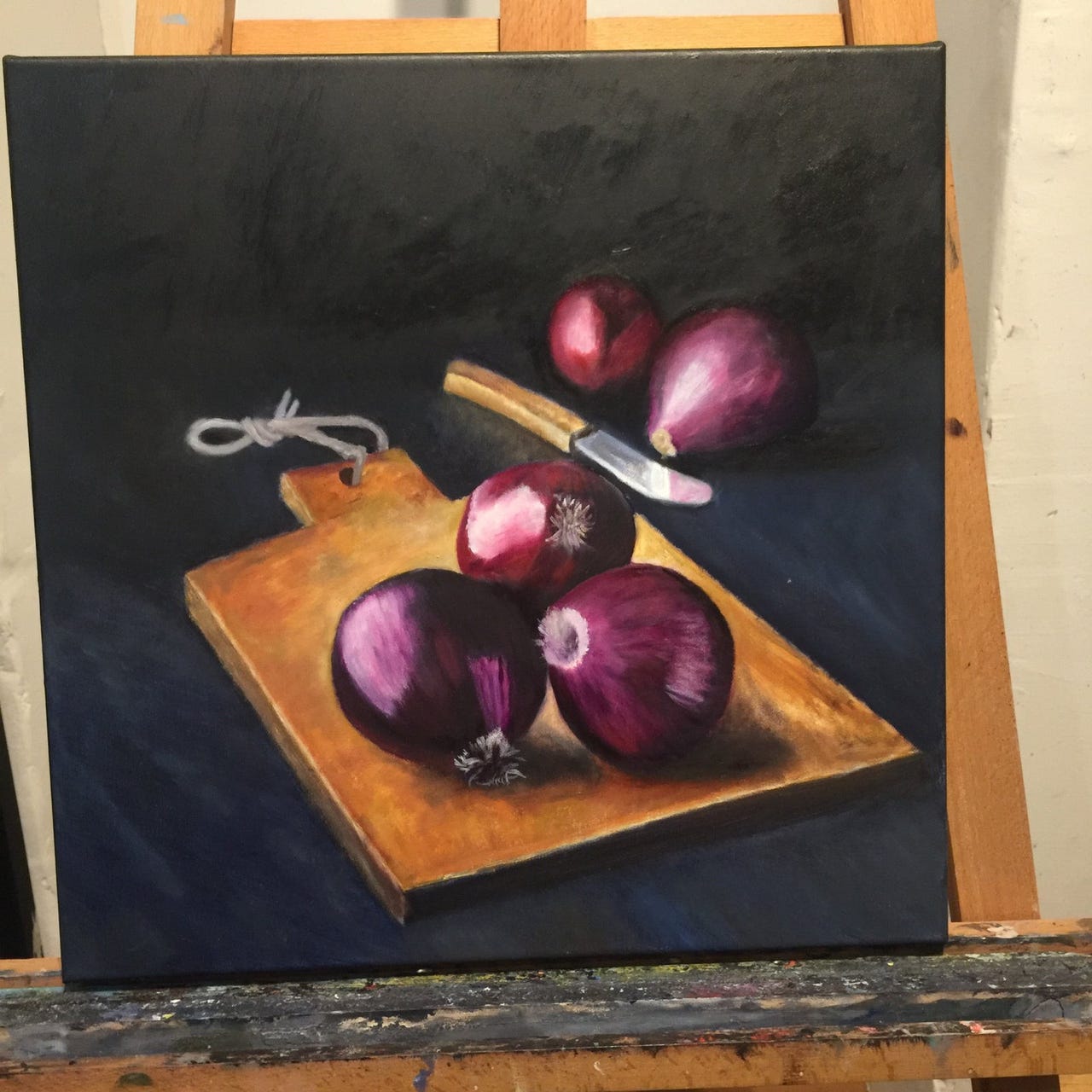 Oliemaleri, HJ, motiv: Mad/Vin | DBA