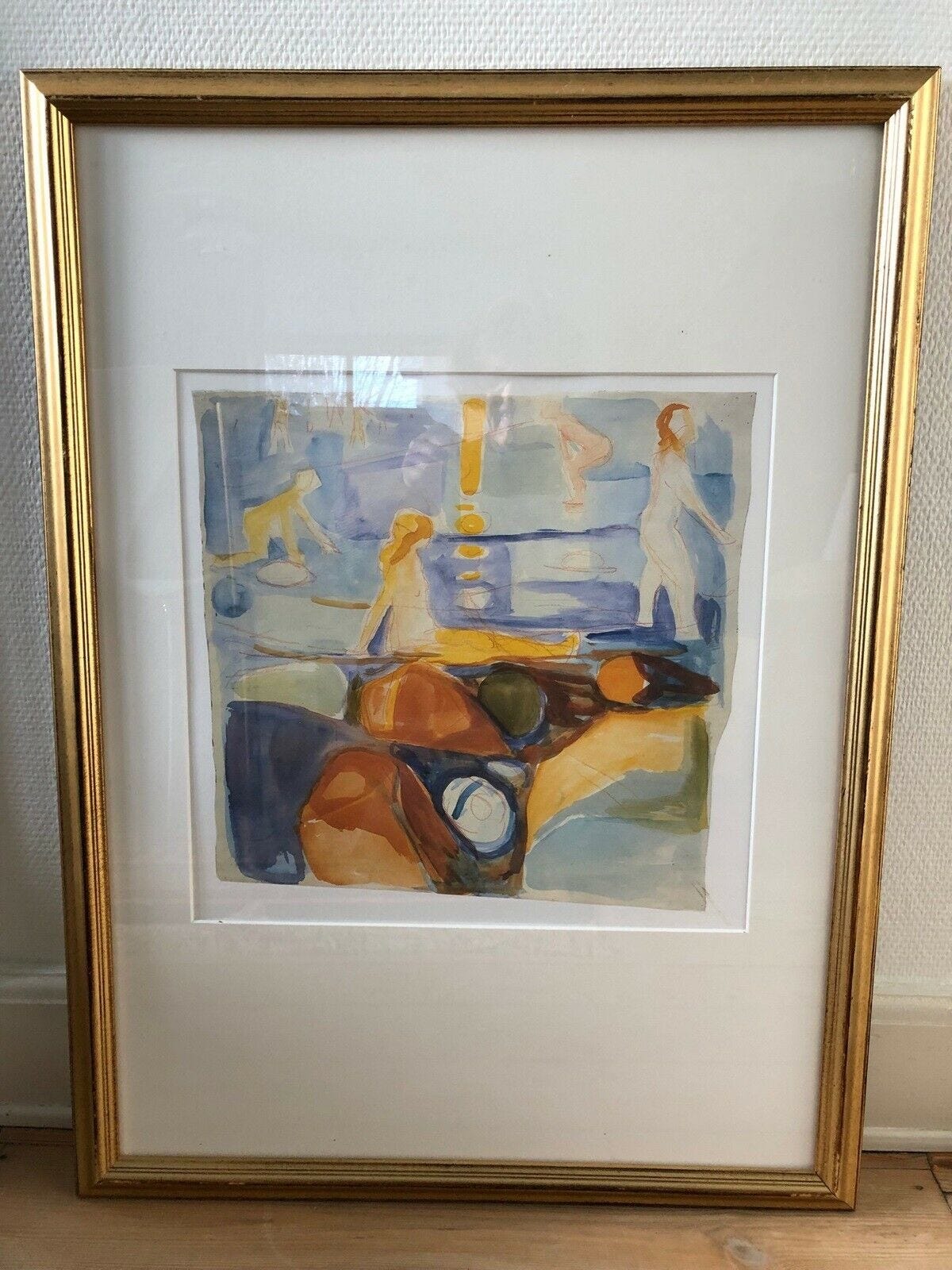 Litografi, Edvard Munch, motiv: Badende piger | DBA