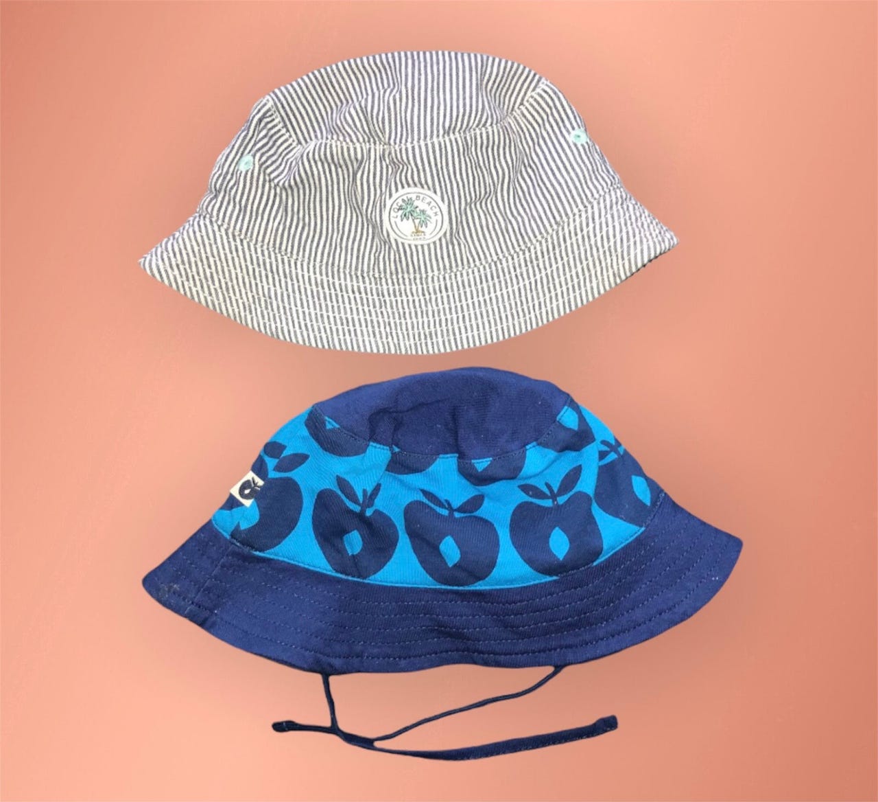 Solhat, 92 98 104 solhat hat bøllehat sommerhat , Mørkeblå stribet hvid ...