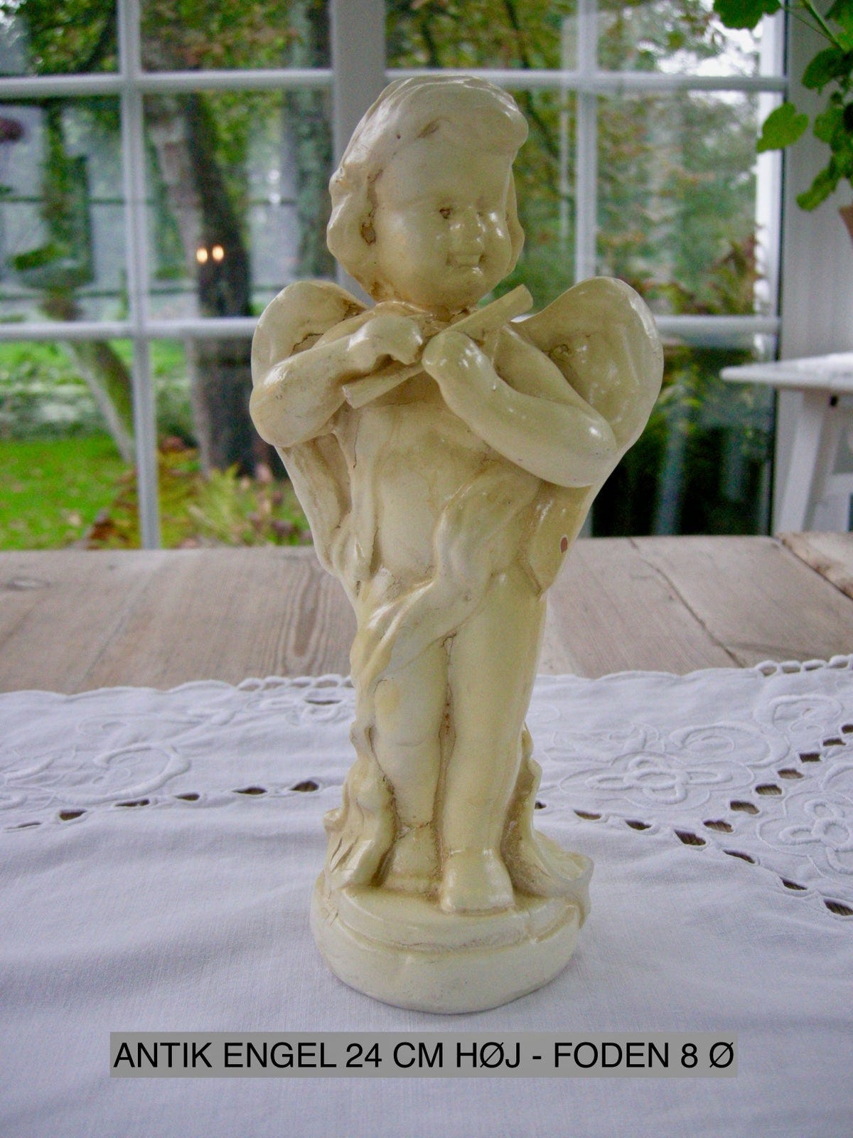 Engle, Vintage engle - Engle med fløjte, juleengle, Støbt engle, Nissehat, Jul | DBA