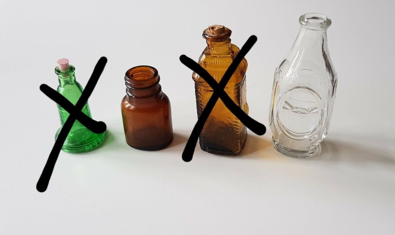 Flasker, 2 miniature glasflasker | DBA