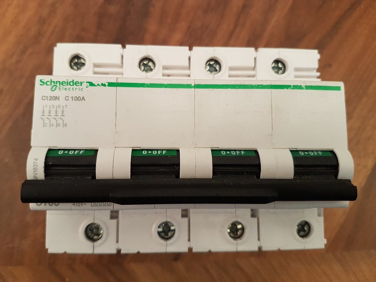 Schneider automatsikring C120N type C 4P 100A 10k, Schneider | DBA