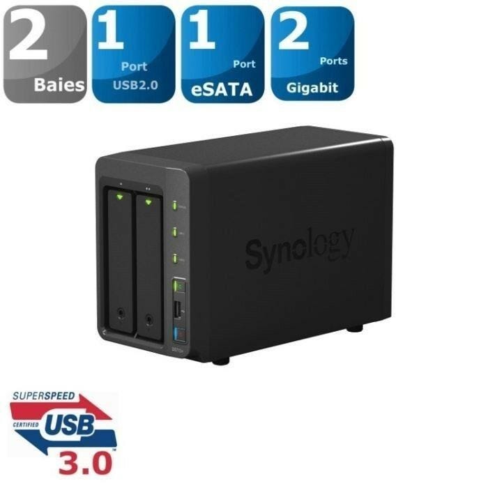 NAS Synology DS214+ Max 12 TB, ekstern, 12000 GB | DBA