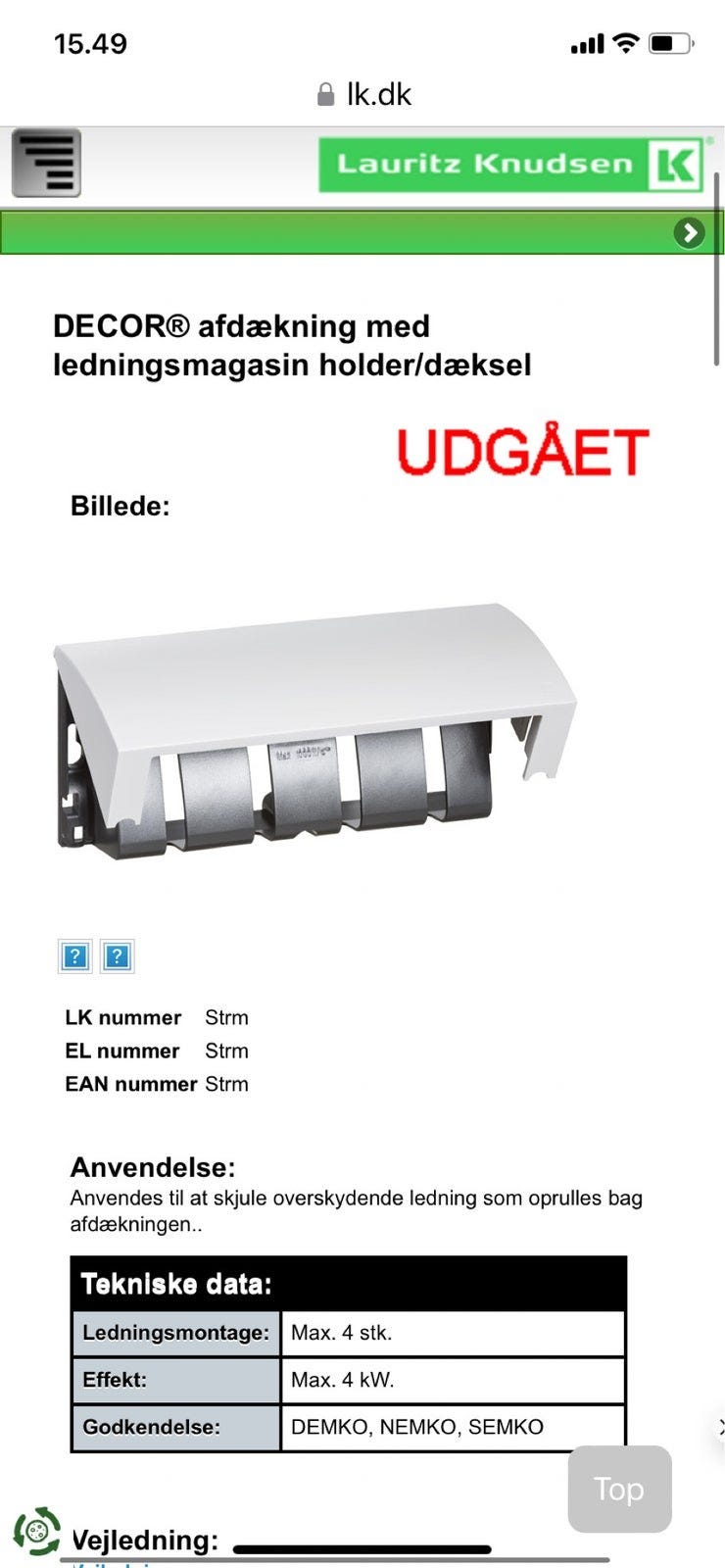 Ledning, LK ledningsholder | DBA