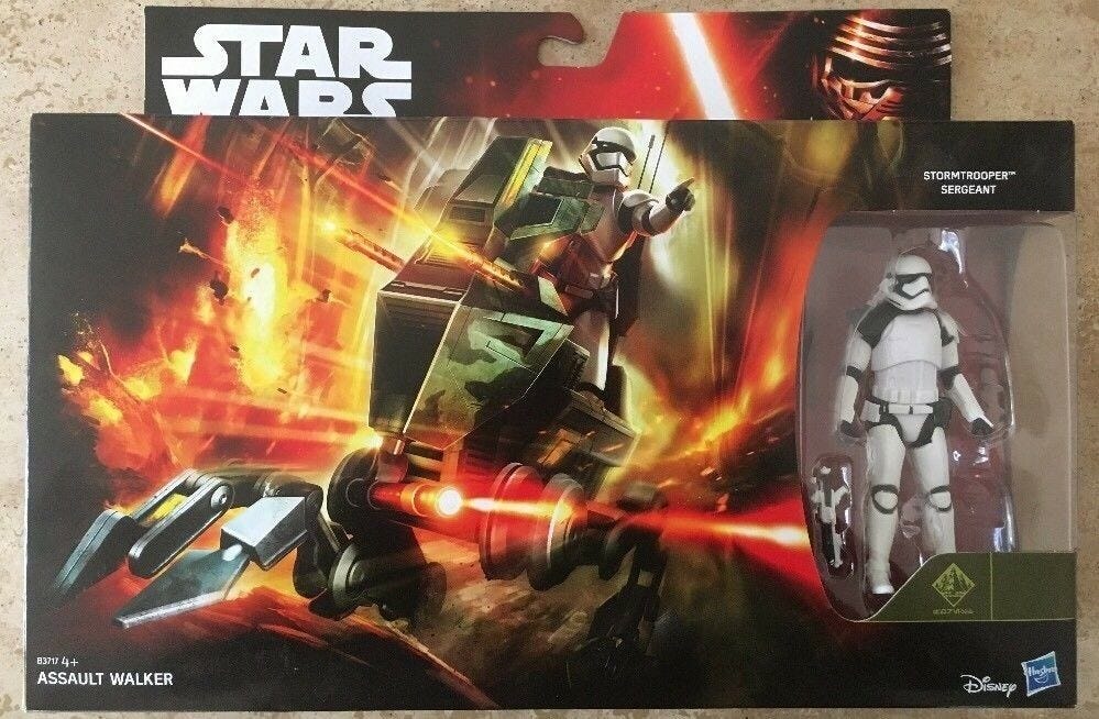 Stormtrooper Sergeant & Assault Walker Uåbnet, Hasbro Star Wars | DBA
