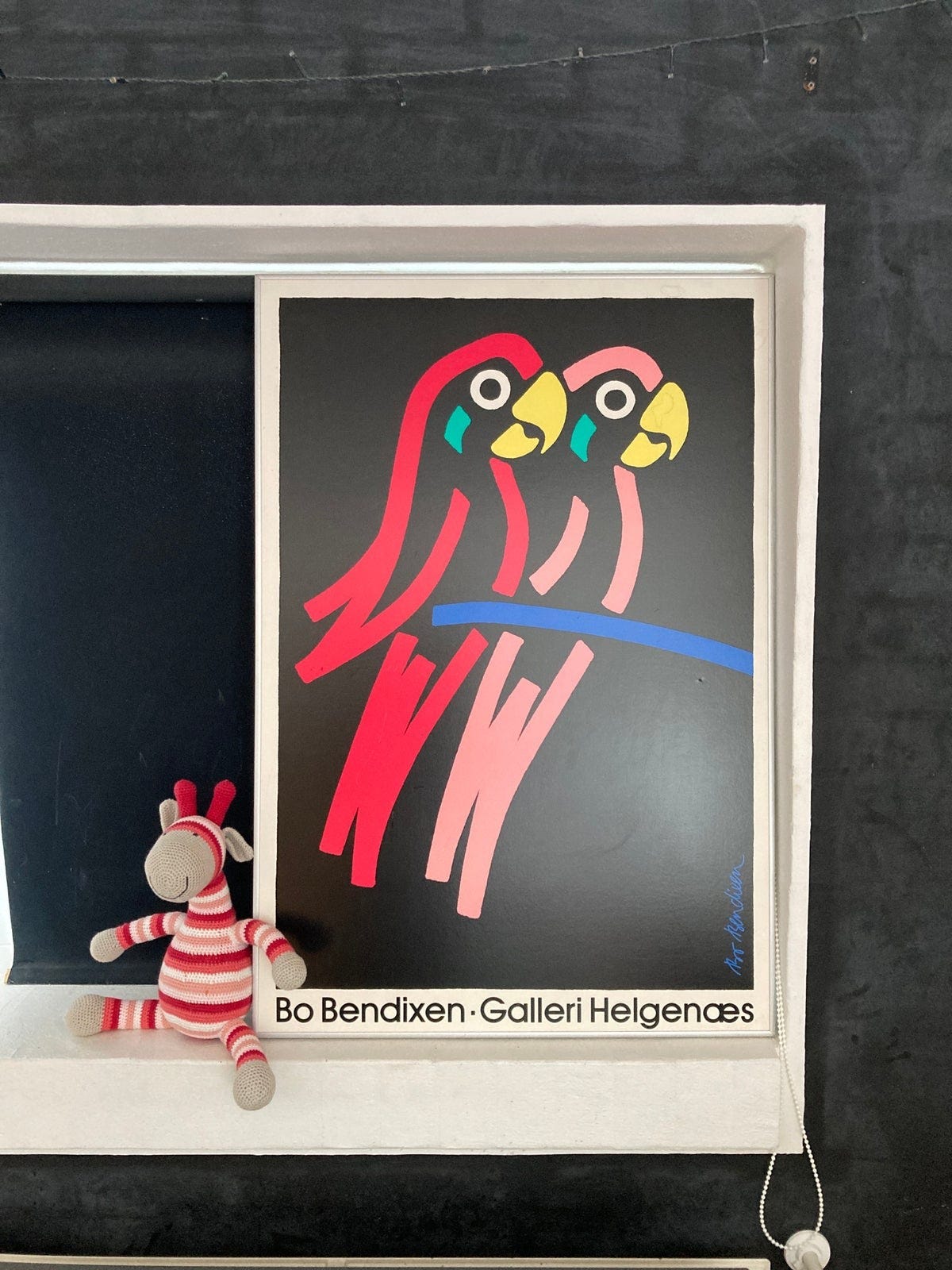 Plakat, Bo Bendixen, motiv: Papegøjer | DBA