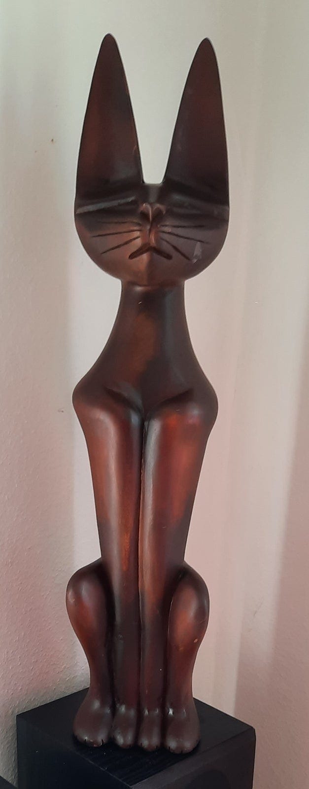 Stor kat træ figur, Ukendt, 1970 | DBA