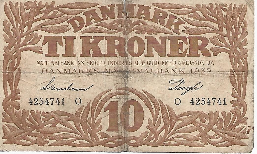 Danmark, sedler, 10,- Kr. | DBA