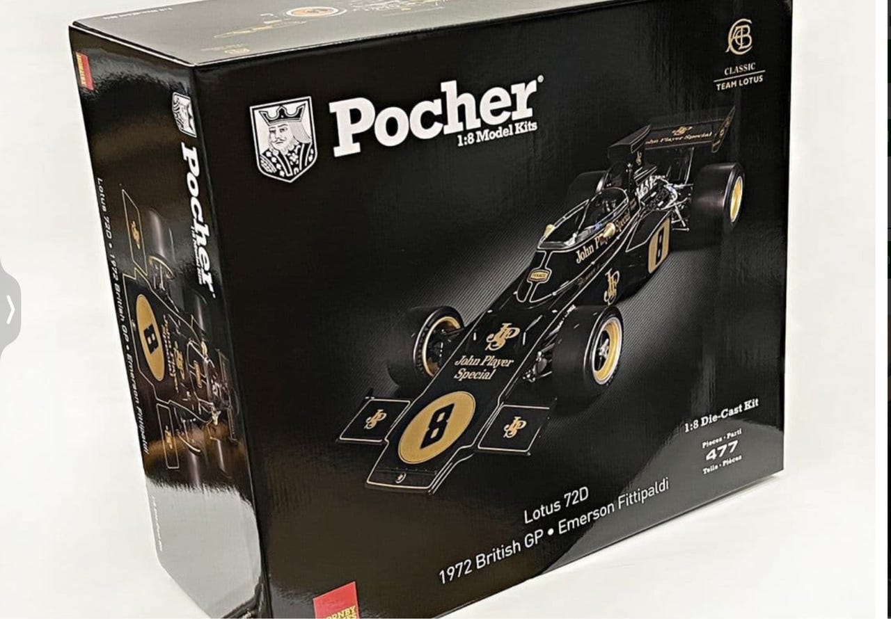 Modelbil, Pocher 1:8 Model Kits Lotus 72D 1972 Britisk GP Emerson ...