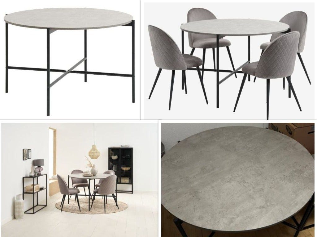 Spisebord, Matbord TERSLEV JYSK Mål:Ø120xH75. Betonfarve/sort | DBA