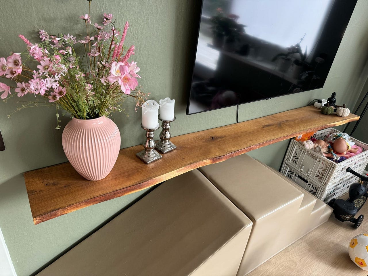 Massivt egetræs hylde | DBA