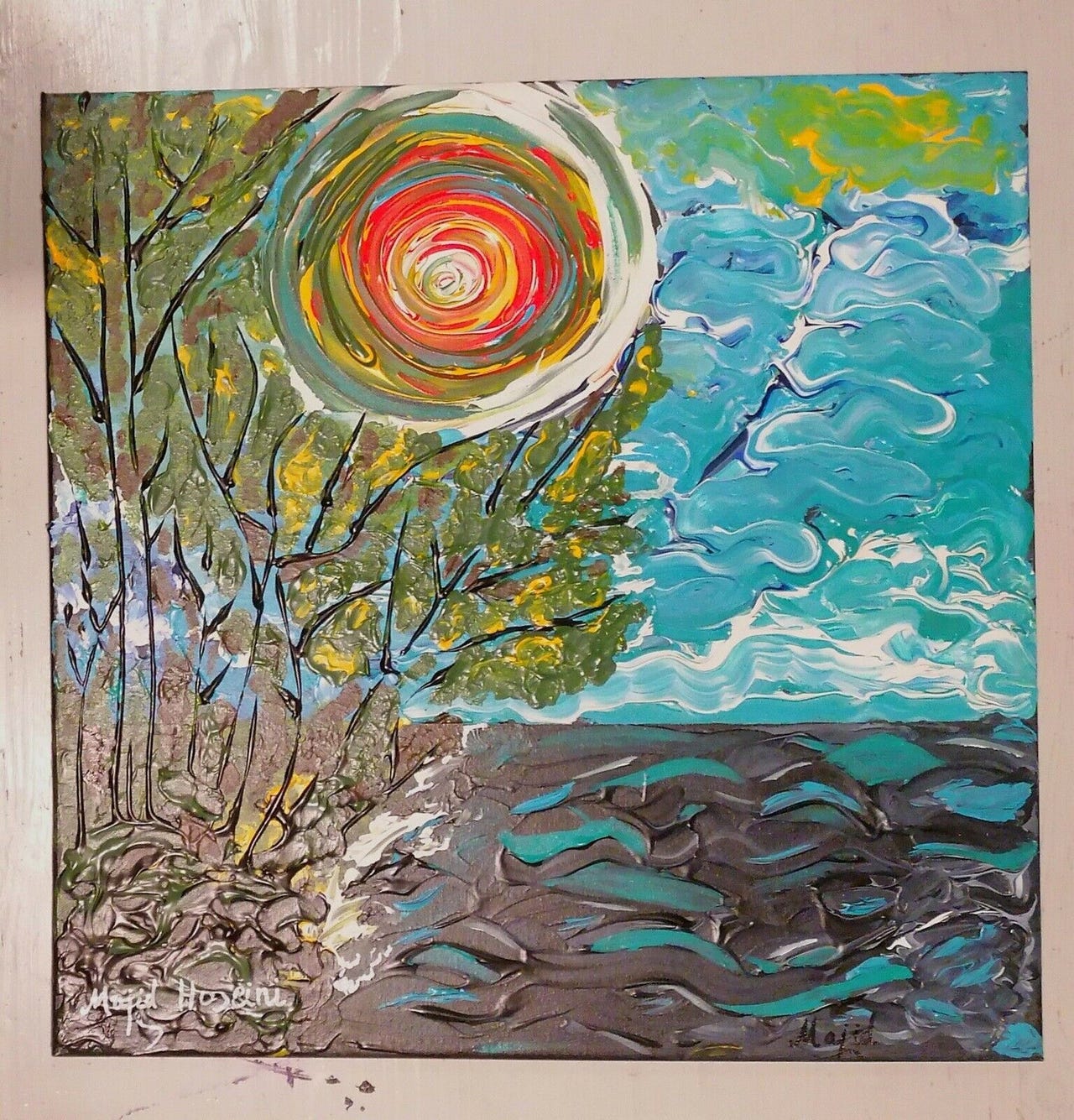 Akrylmaleri, Majid Hoseini, motiv: Fantasy | DBA