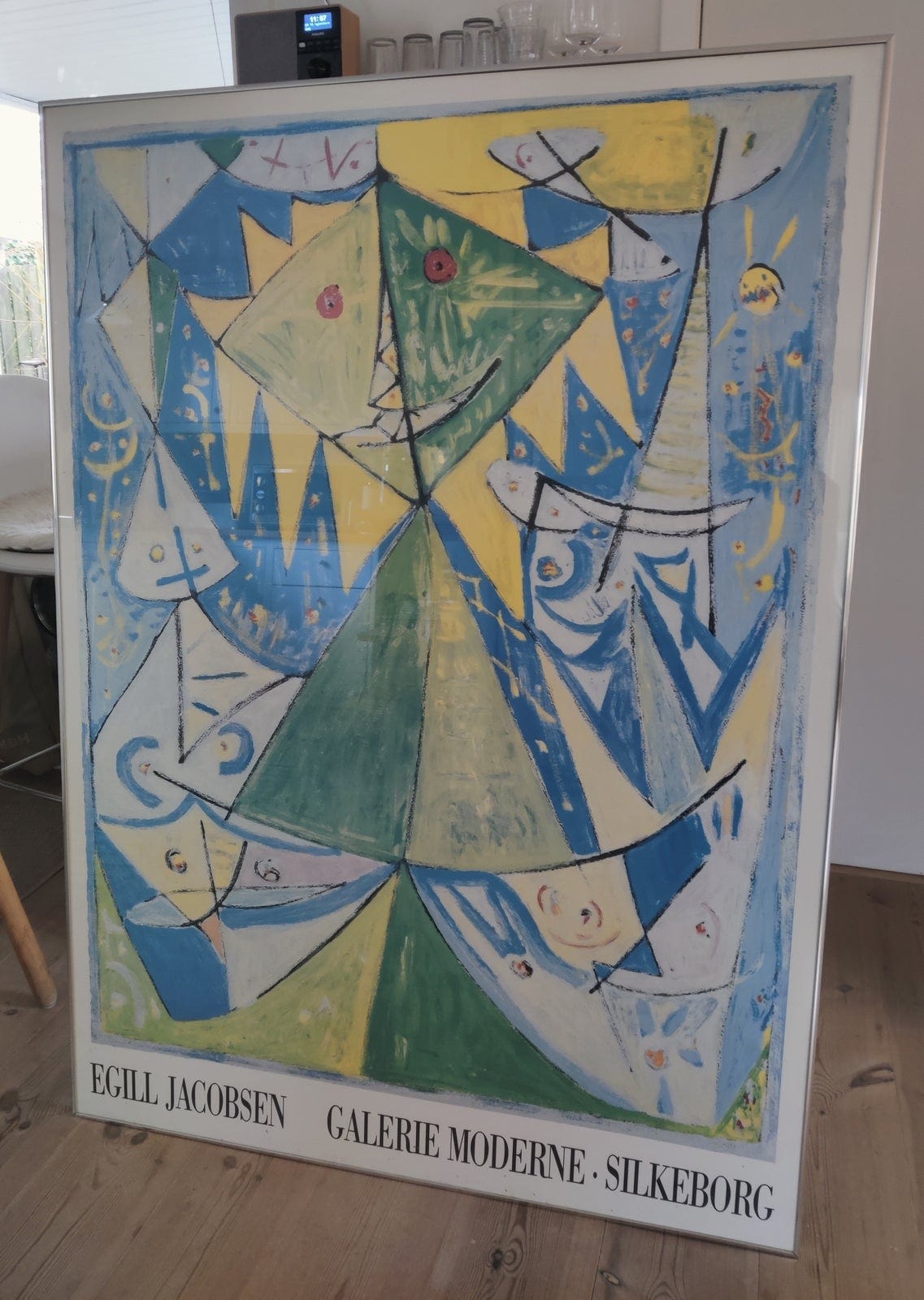 Udstillings plakat, Egill Jacobsen, motiv: Galleri Moderne Silkeborg | DBA