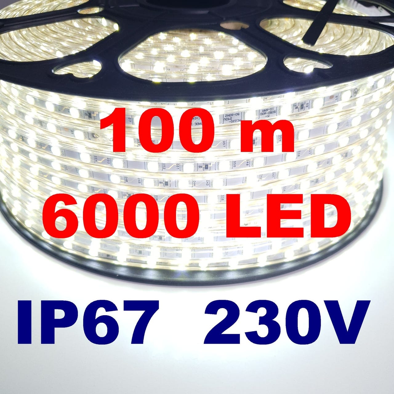 NY! 100m LED Strip 6000 LED / 6000K / IP67 / 230V | DBA