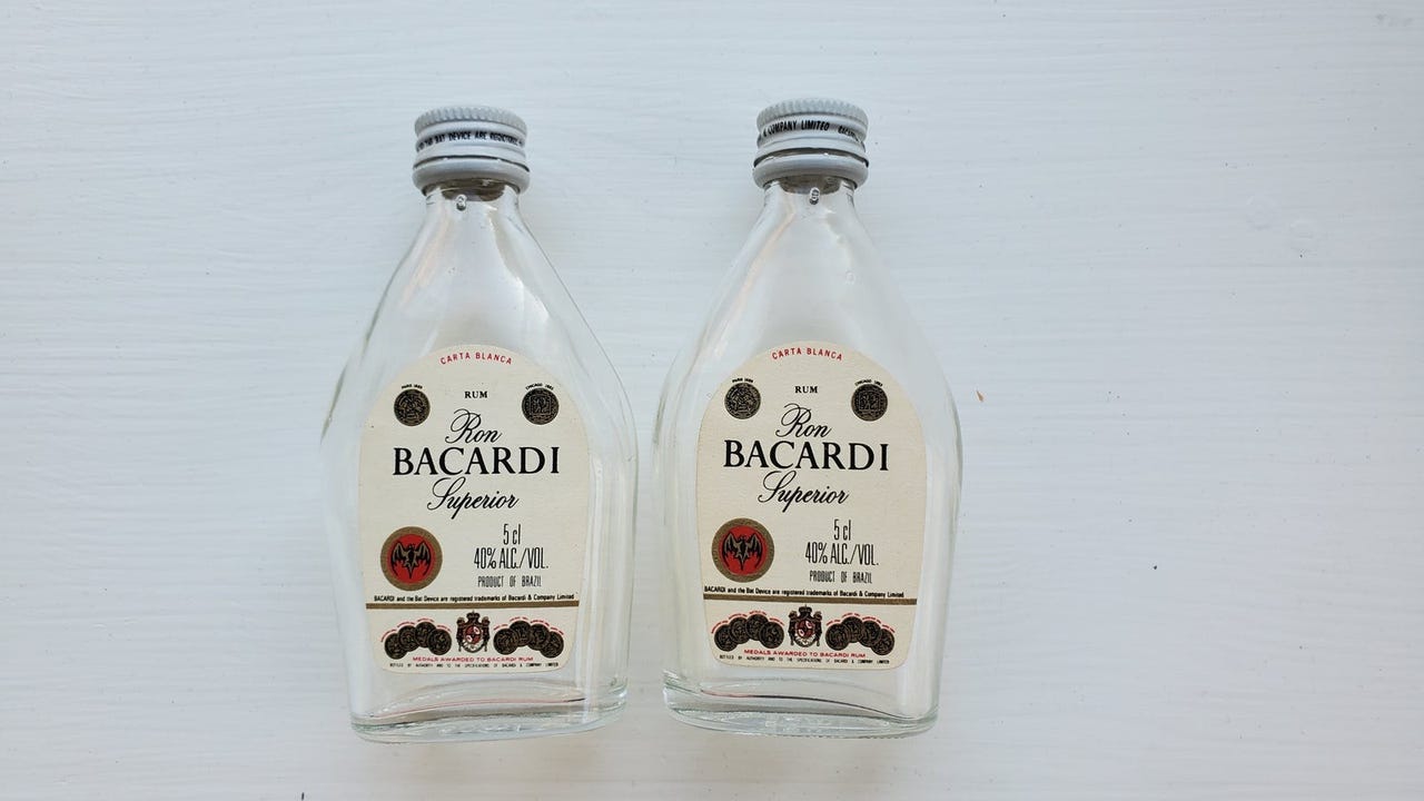 Flasker, RETRO Mini Bacardi flasker -- tomme | DBA