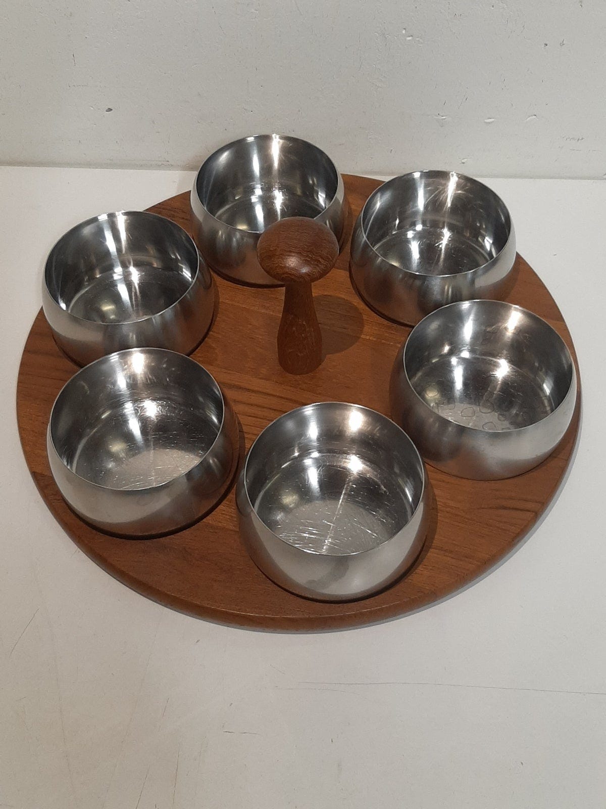 Rustfrit stål, LUNDTOFTE Cabaret/tapas fad I teaktræ og, Lundtofte ...