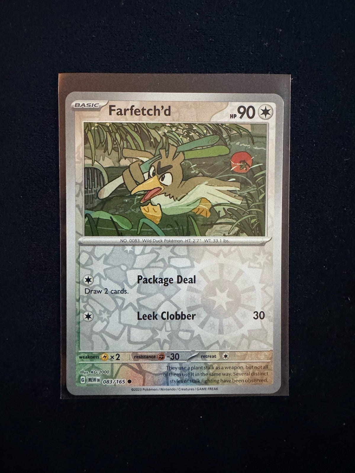 Samlekort, Farfetch’d Reverse Holo 083/165 | DBA