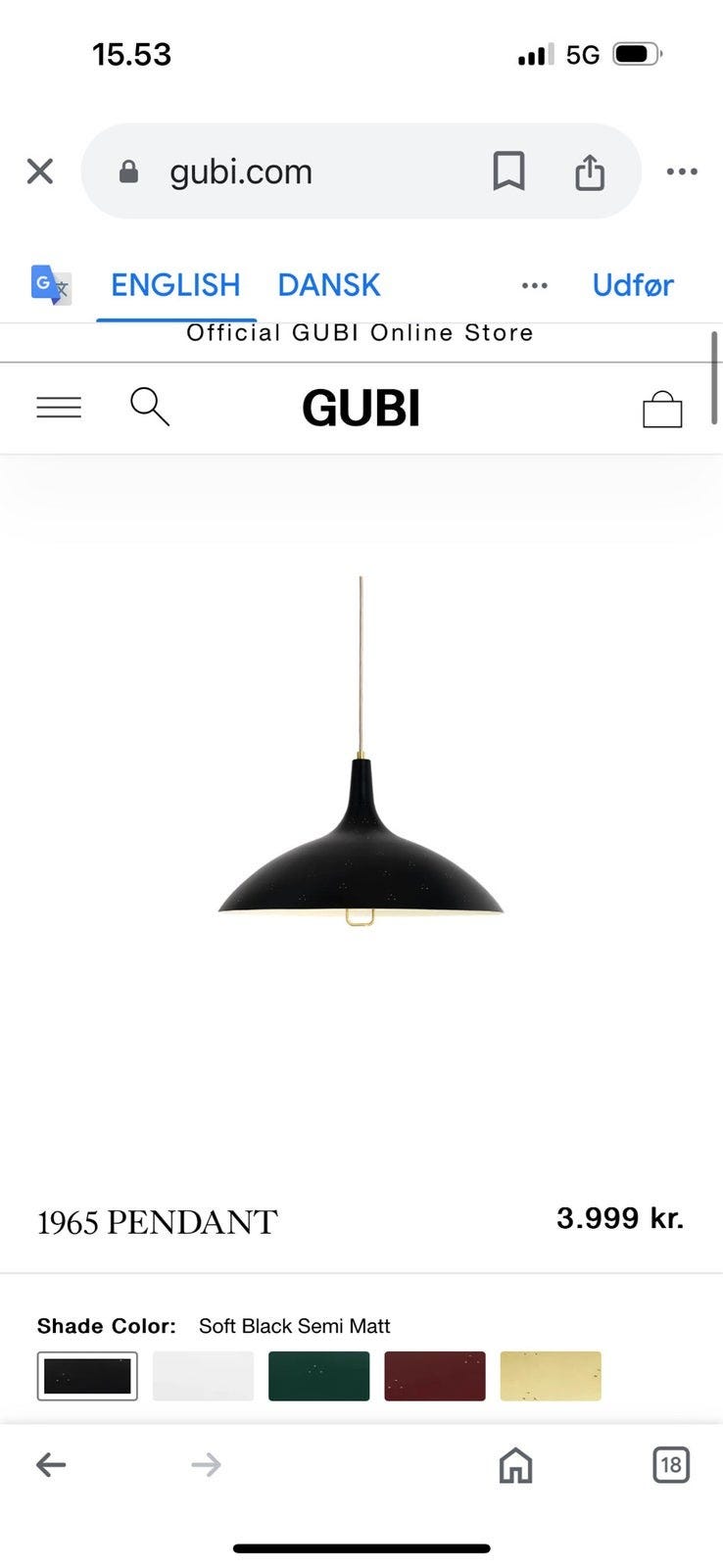 GUBI, 1965 Pendant, pendel | DBA