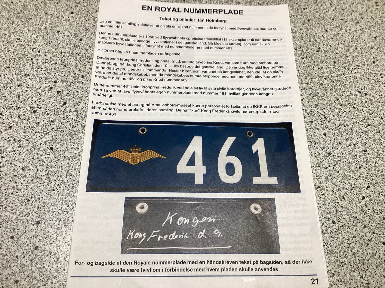 Militær, UNIKA NUMMERPLADE ENESTE KENDTE FREDERIK DEN 9 | DBA
