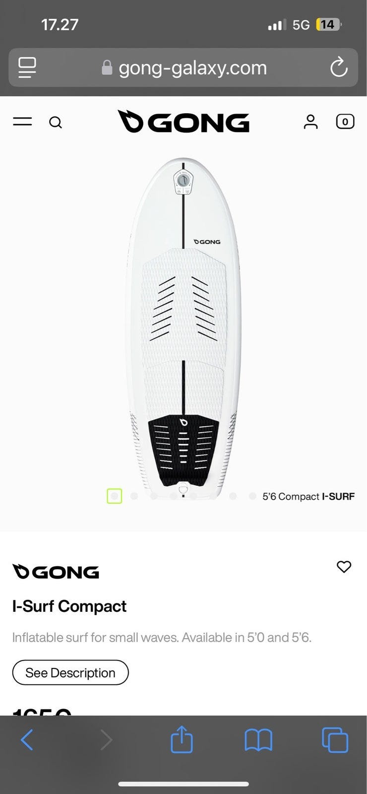 Board, Gong Oppustelig surfbræt med taske, str. 5.2 | DBA