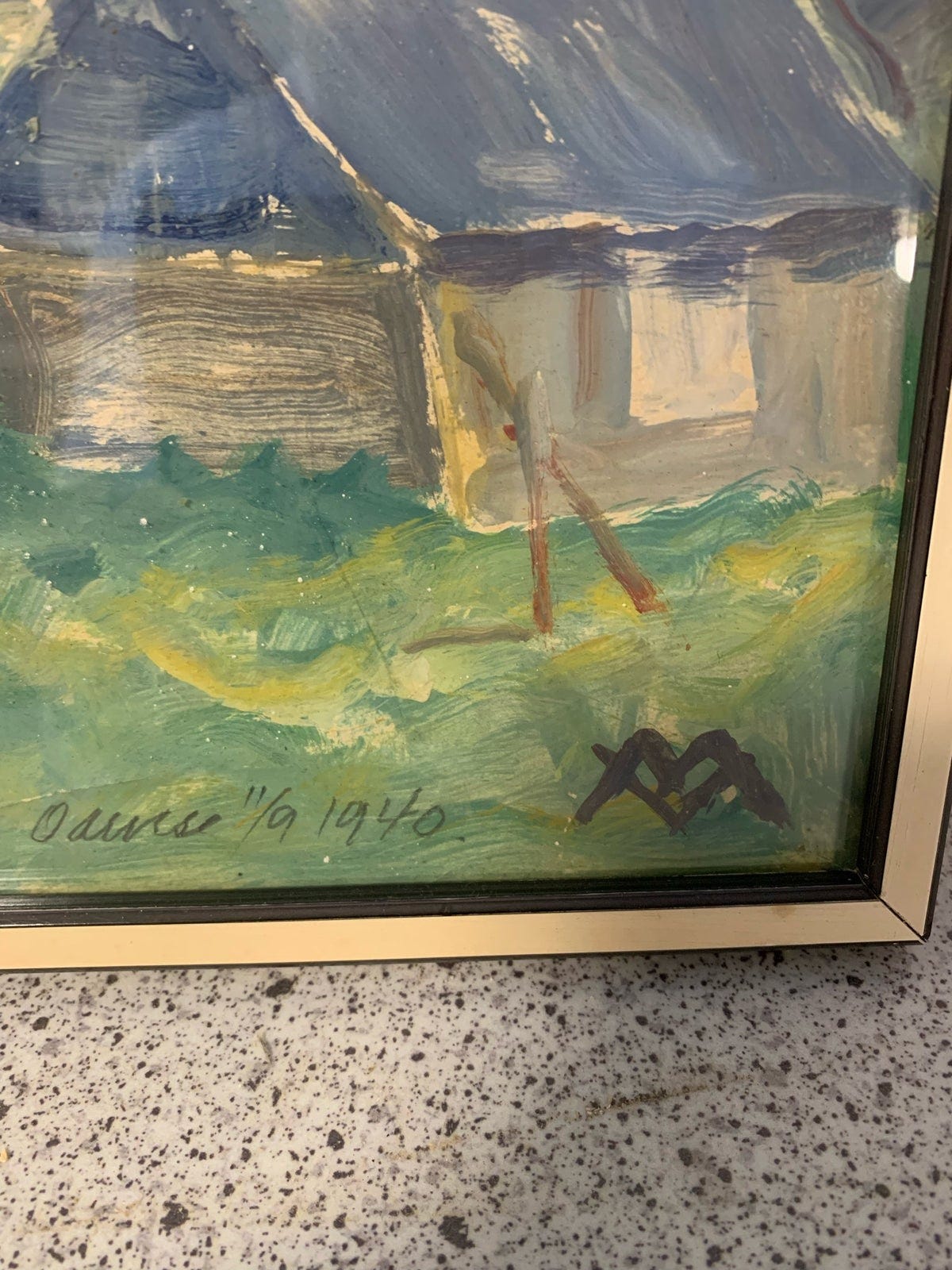 Akvarel, V.M., motiv: Landskab | DBA