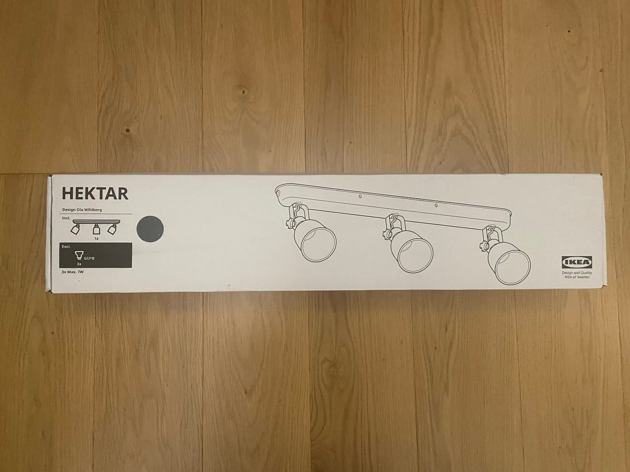 Ikea Hektar Loftskinne 3 spot mørkegrå | DBA