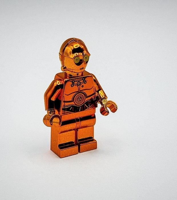 Figur - Chrome Orange C-3PO Droid MiniFigure Star Wars custom from ...