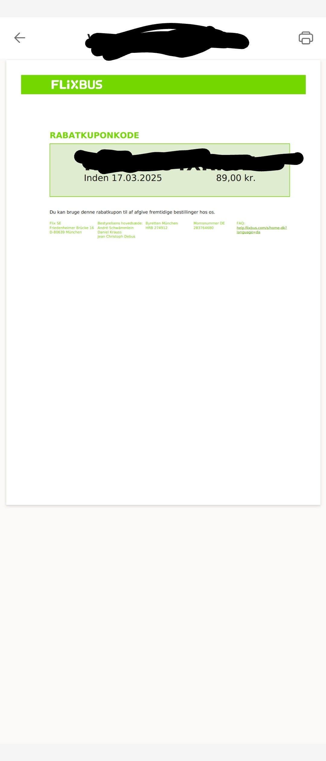 Flixbus voucher | DBA