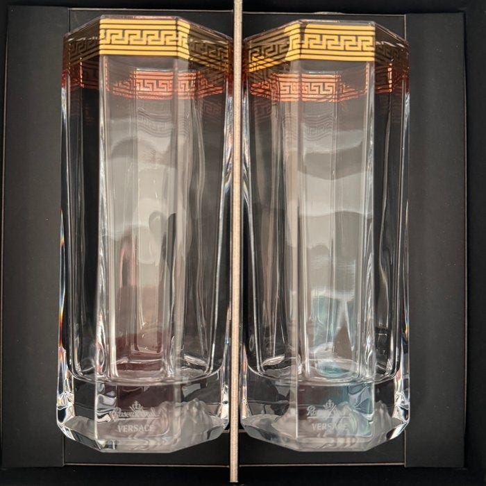 Rosenthal - Versace - Drikkesæt (6) - VERSACE Medusa d'Or Gold Long ...