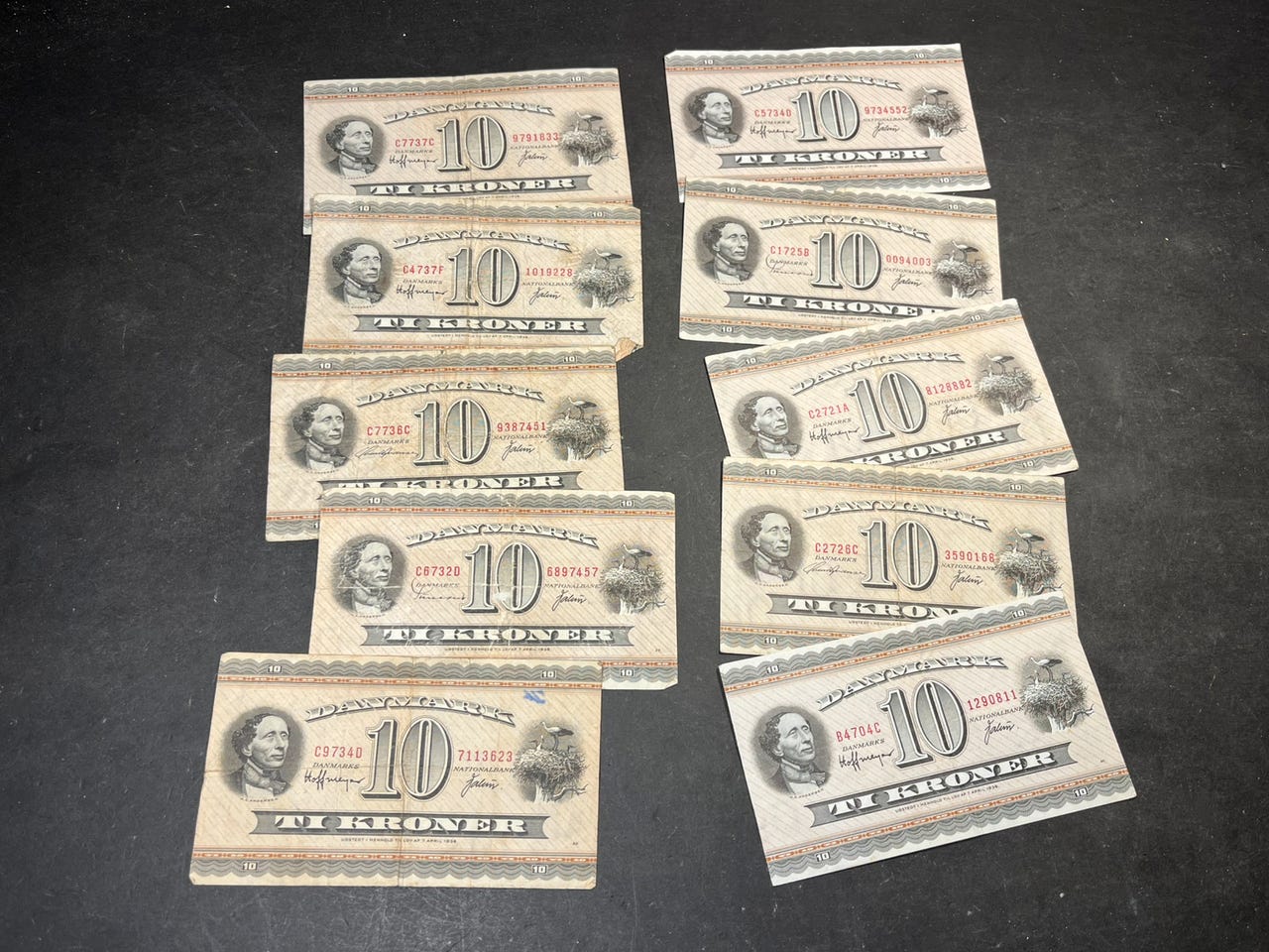 Gamle 10 kroner sedler med H. C. Andersen fra 1950’erne | DBA