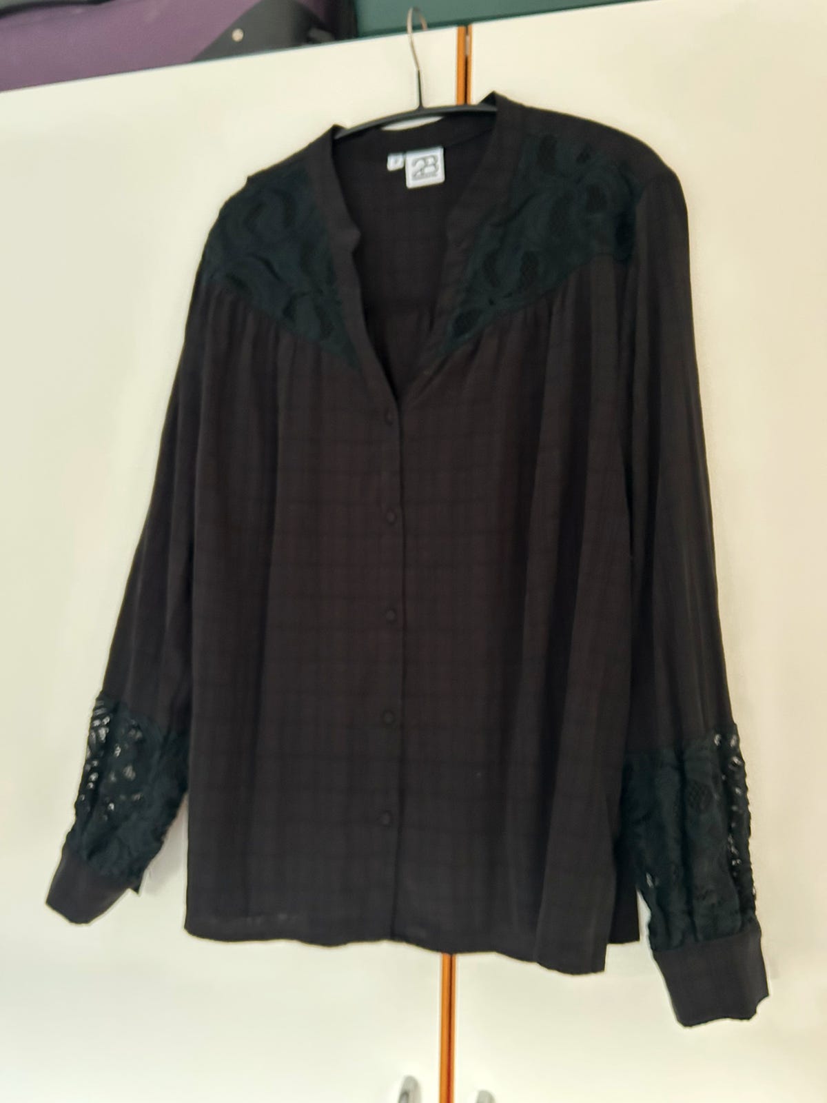 2Biz bluse m. blonde sort str. xxl | DBA